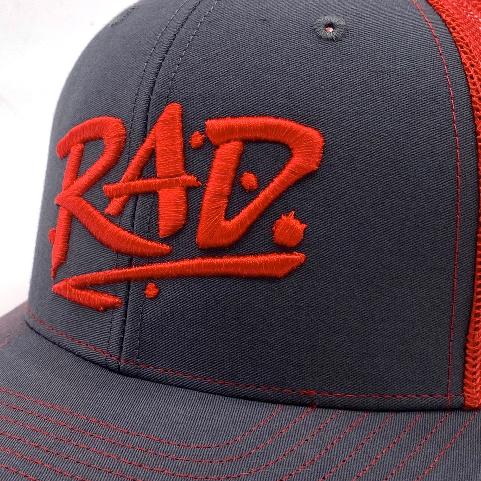 Retro Rad Redesign Font Hat- Richardson Contrast Stitched Trucker Cap ...