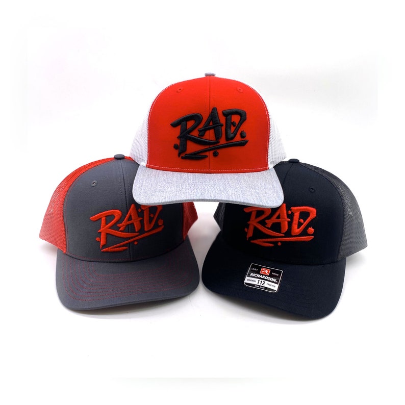 Retro Rad Redesign Font Hat- Richardson Contrast Stitched Trucker Cap ...
