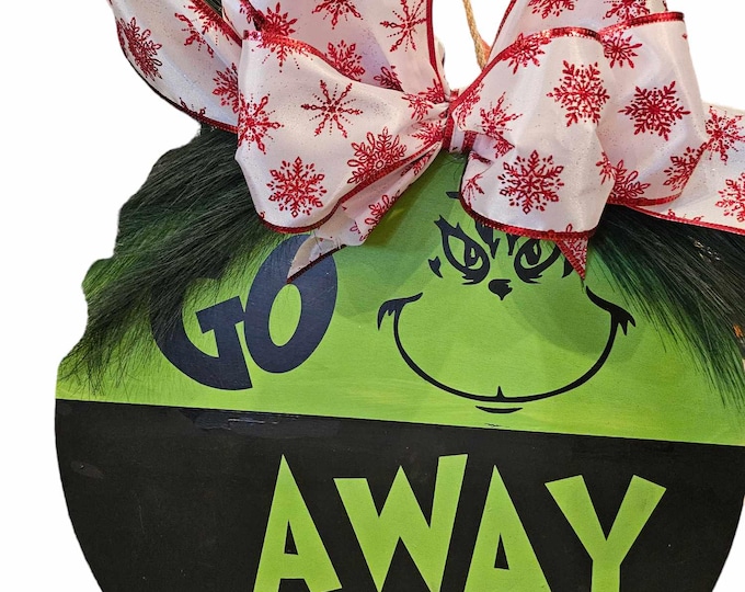 Grinch Go Away Door Sign DIGITAL DOWNLOAD - Etsy Canada