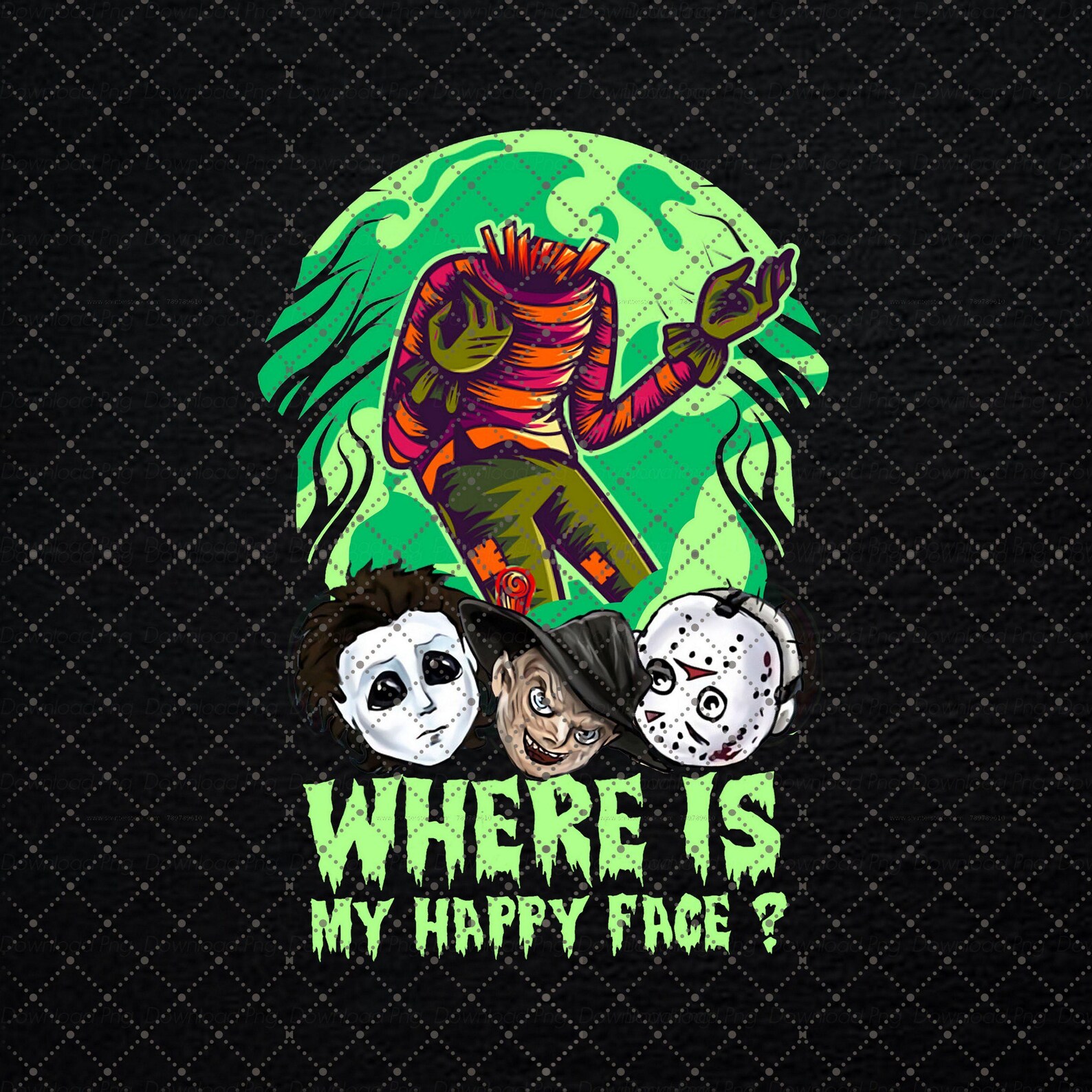 Where is My Happy Face Horror Vintage Halloween Png, Horror Png ...