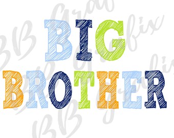 Digital Png File Big Brother Blue & Grey Baby Announcement | Etsy
