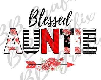 Digital Png File Blessed Lala Floral Stripes Red & | Etsy