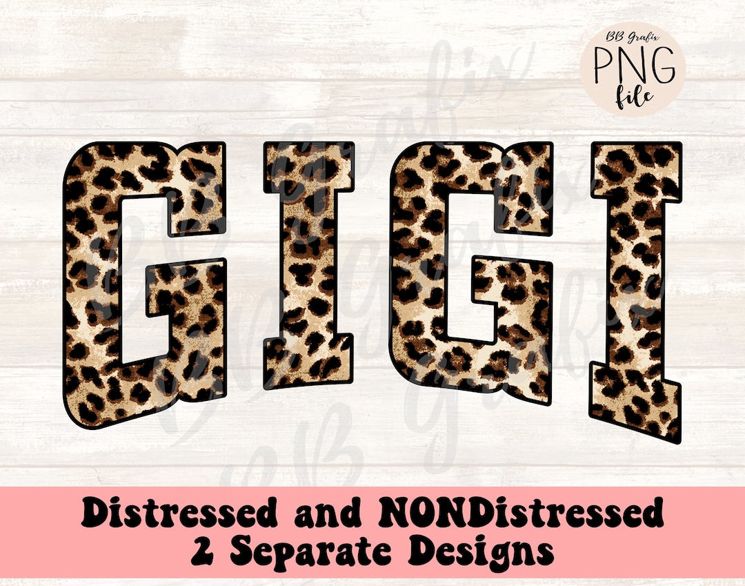 Digital Png File Gigi Leopard Cheetah Distressed Clip Art Printable ...