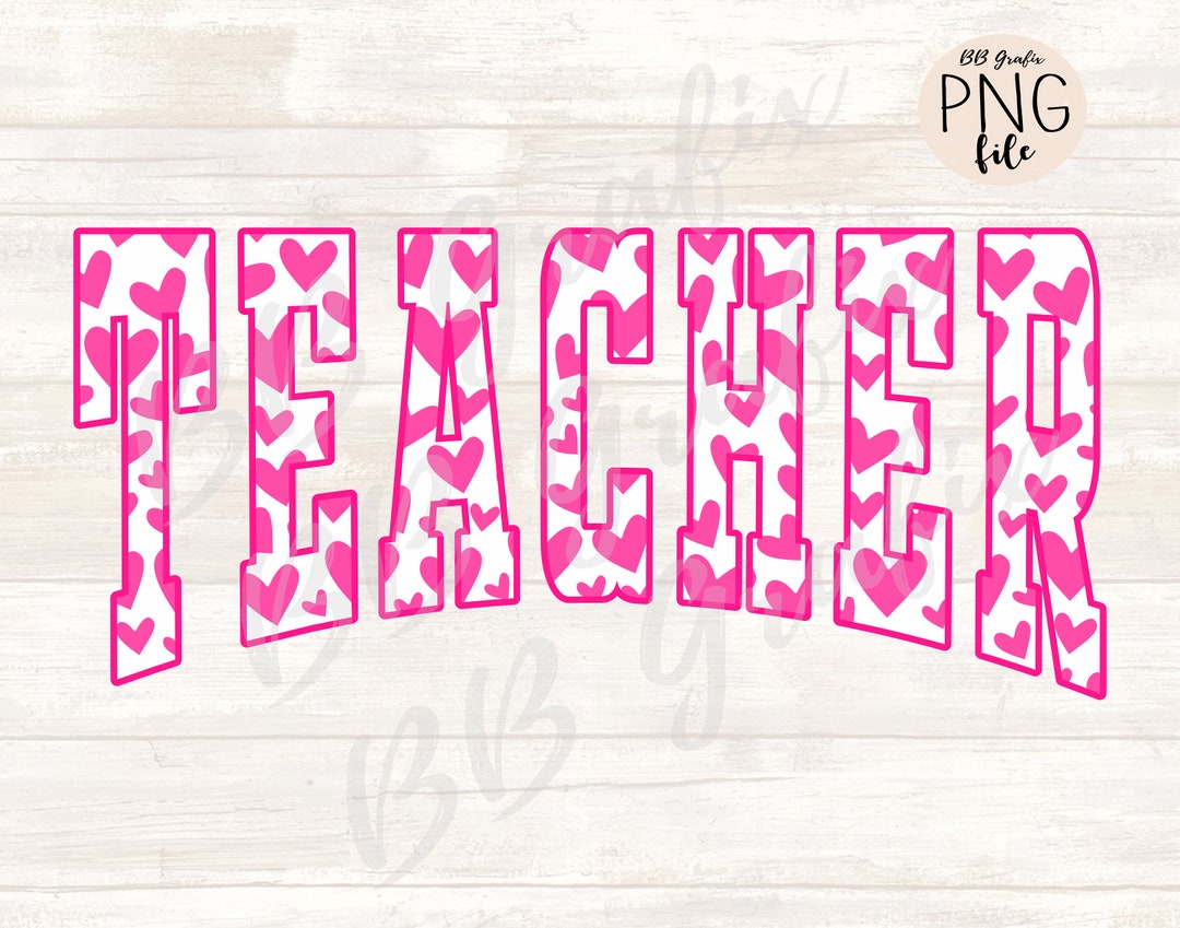 Digital Png File Teacher Hearts Valentine's Day Printable Sticker ...