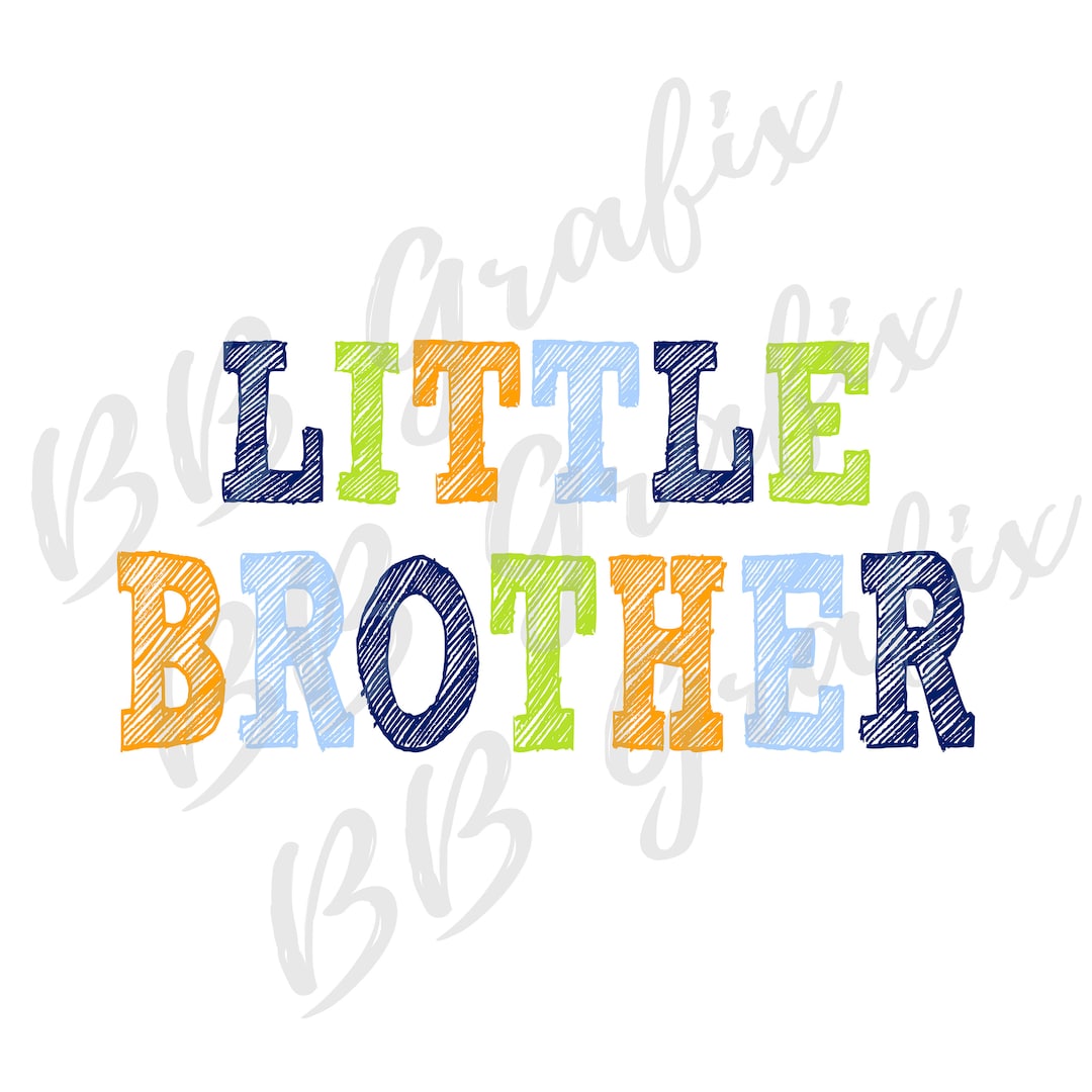 Digital Png File - Little Brother - Blue, Lime Green & Orange - Baby ...