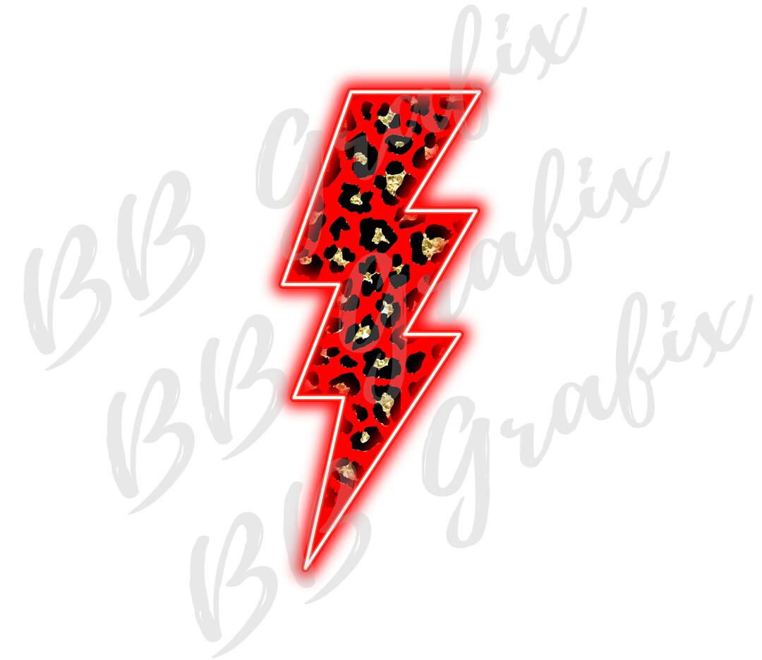 Digital Png File Gold Red Neon Cheetah Leopard Lightning Bolt Fall ...
