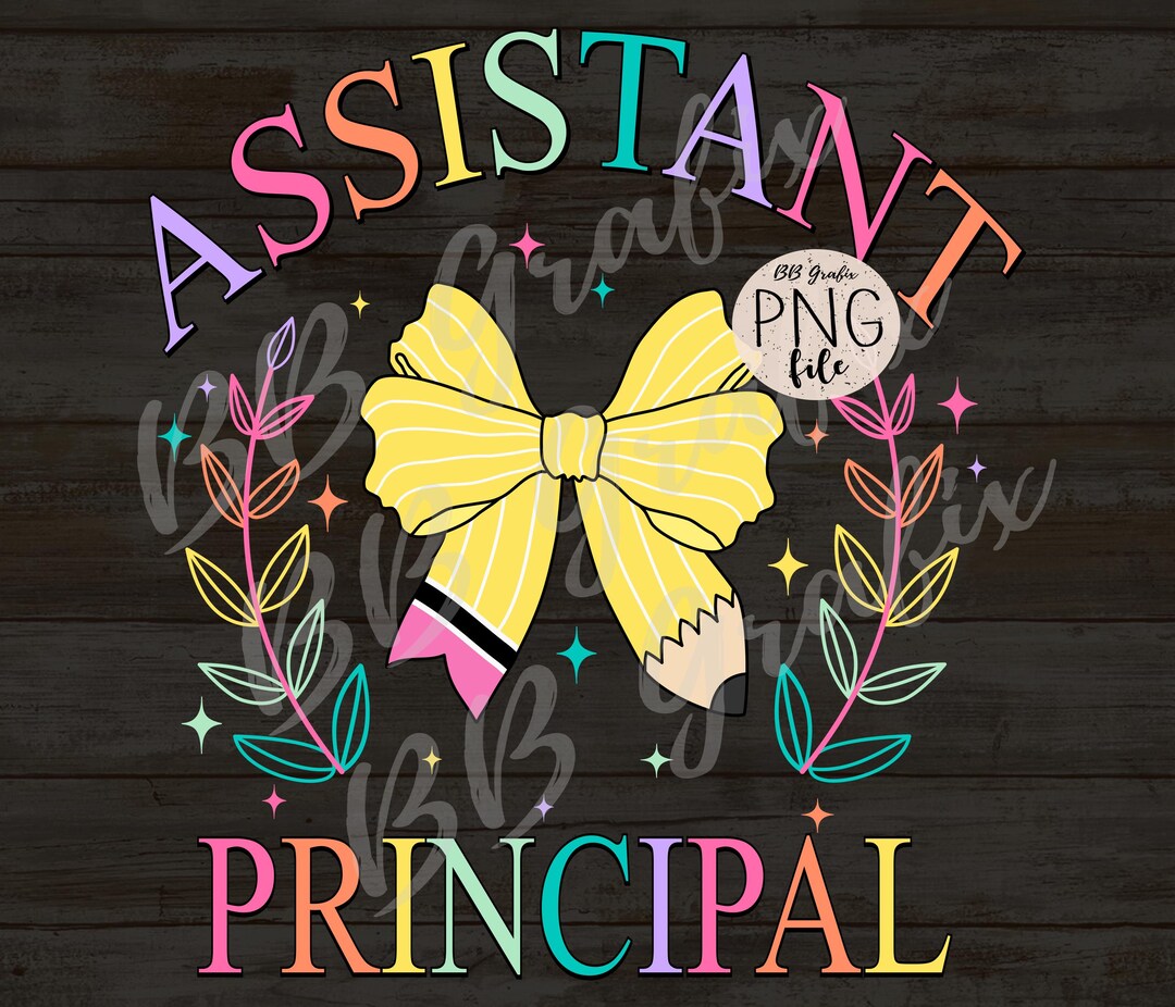 Digital Png File Assistant Principal Pencil Coquette Bow Back to School ...