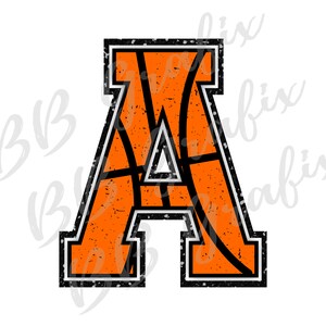 Digital Png Files Alphabet Letter A-Z 26 Letter Basketball Clip Art ...