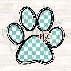 Digital PNG Files 4 Separate Designs - Paw Print Checker Clip Art ...