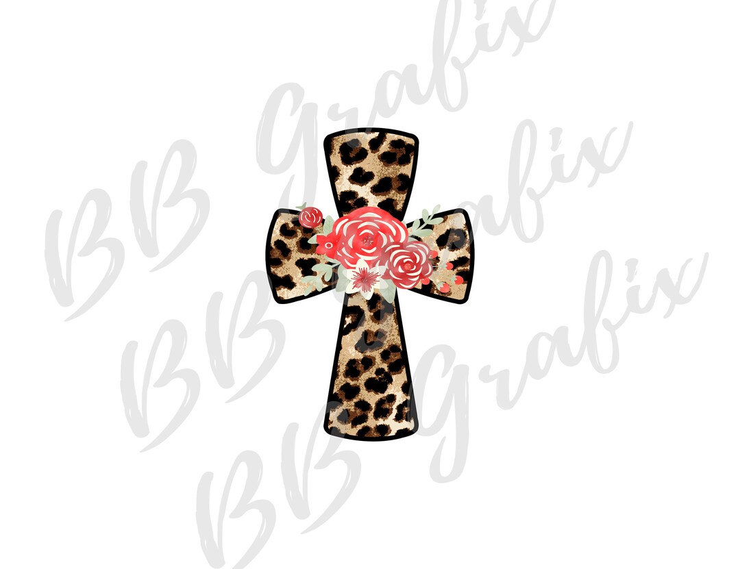 Digital Png File Cross Leopard Cheetah Red Spiritual Christian Easter ...