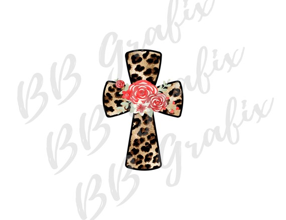 Digital Png File Cross Leopard Cheetah Red Spiritual | Etsy