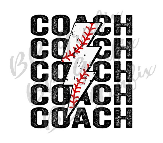 Digital Png File Baseball T-ball Coach Stacked Distressed - Etsy