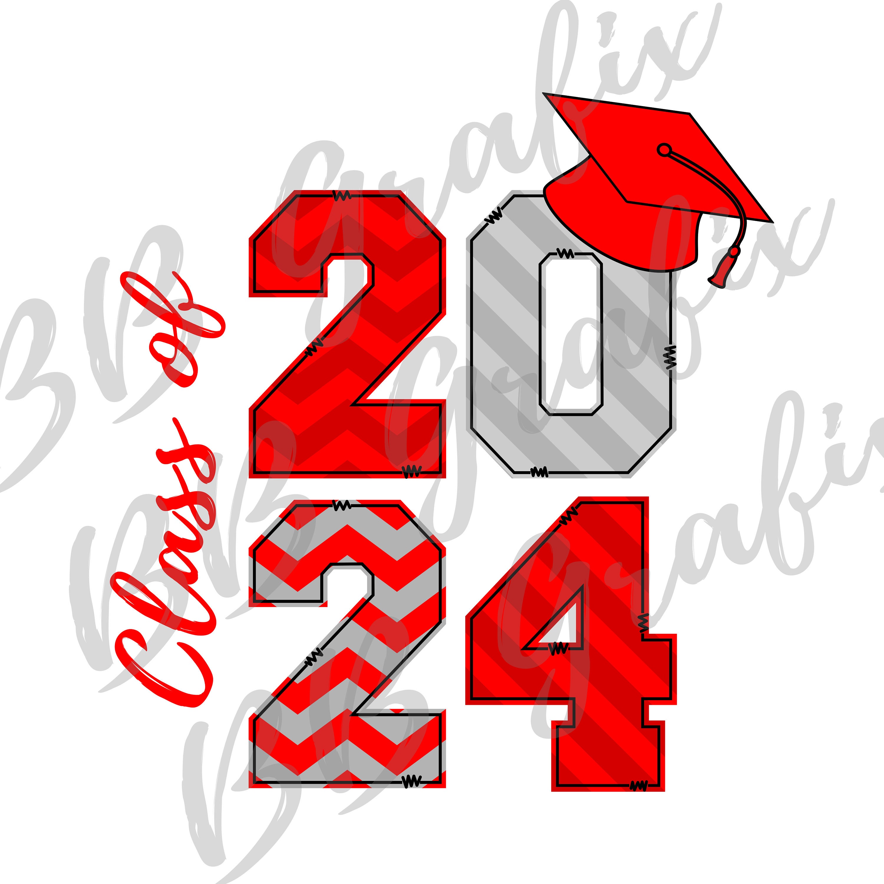 Digital Png File Class of 2024 Grey & Red Sublimation Design Waterslide ...