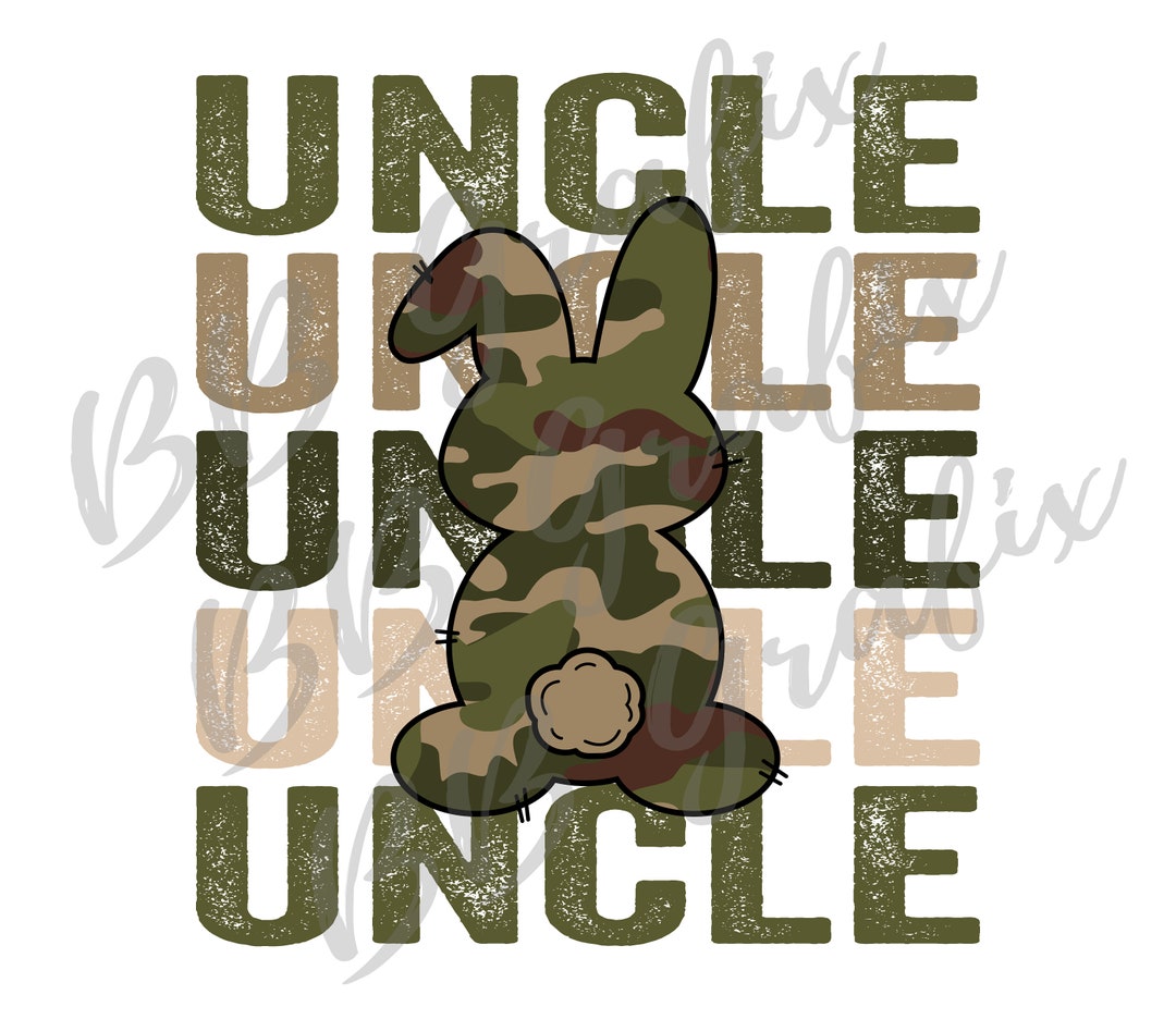 Digital Png File Uncle Easter Bunny Rabbit Stacked Camo Boy Printable ...