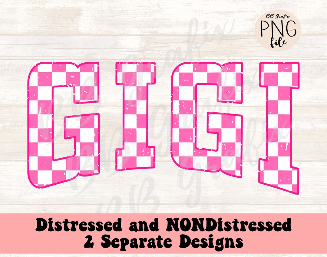 Digital Png File Gigi Distressed Checker Valentine's Day Printable ...
