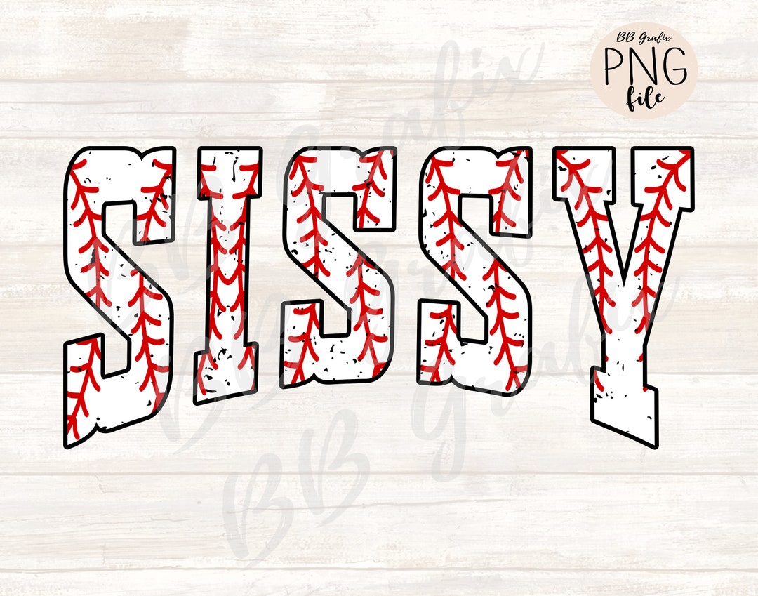 Digital Png File Sissy Baseball T-ball Distressed Printable Clip Art Waterslide Iron on ...