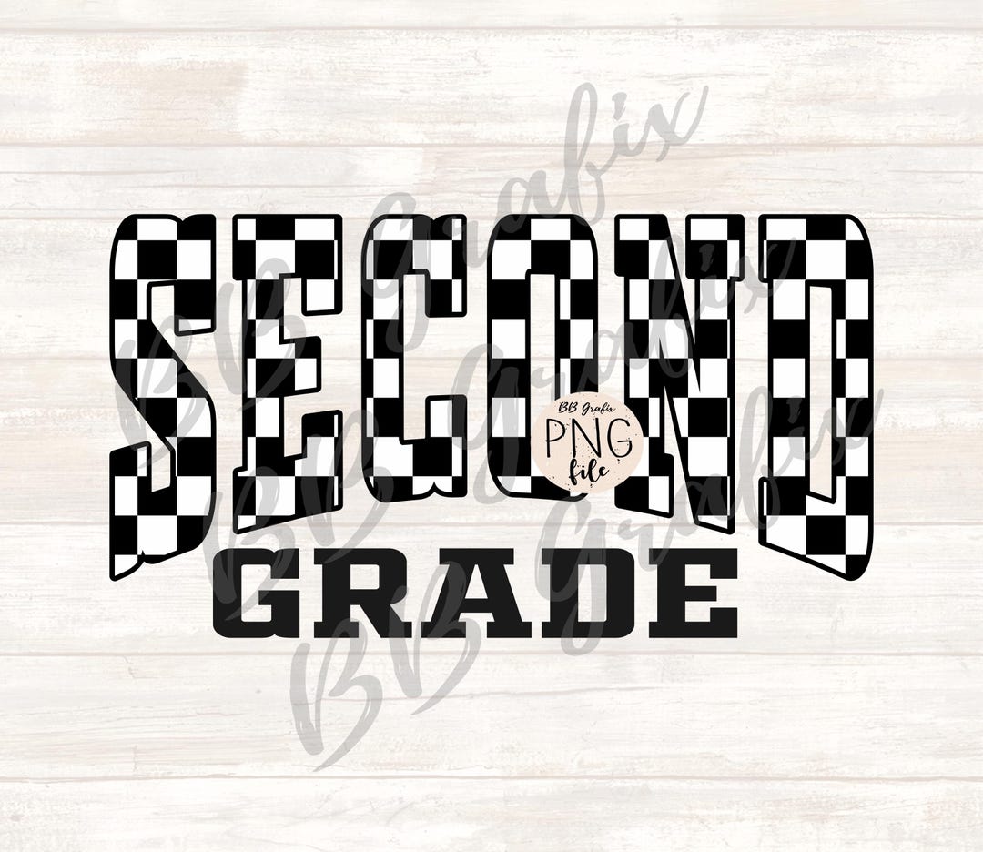 Digital Png File Second Grade 2 2nd Black White Checker Coquette Bow ...