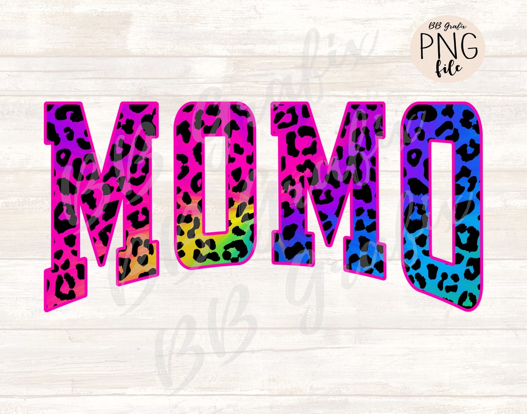 Digital Png File Momo Cheetah Leopard Rainbow Tie Dye Clip Art ...