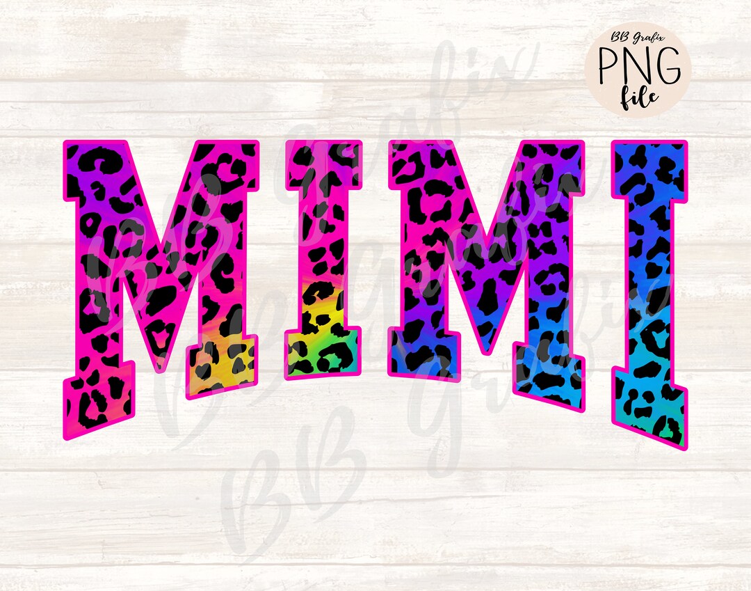 Digital Png File Mimi Cheetah Leopard Rainbow Tie Dye Clip Art ...