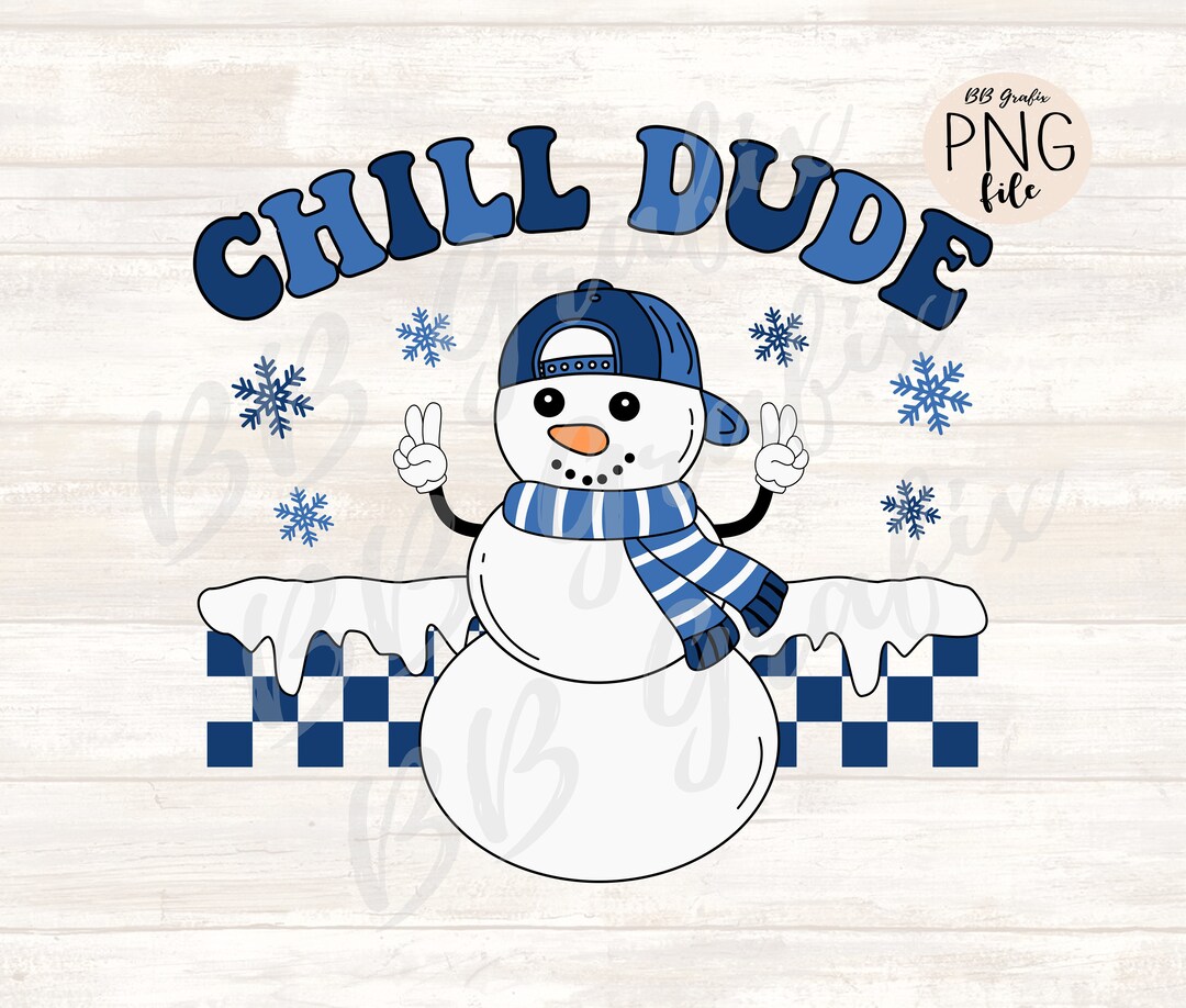 Digital Png File Chill Dude Snowman Kid Funny Kid Boy Ball Cap Winter ...