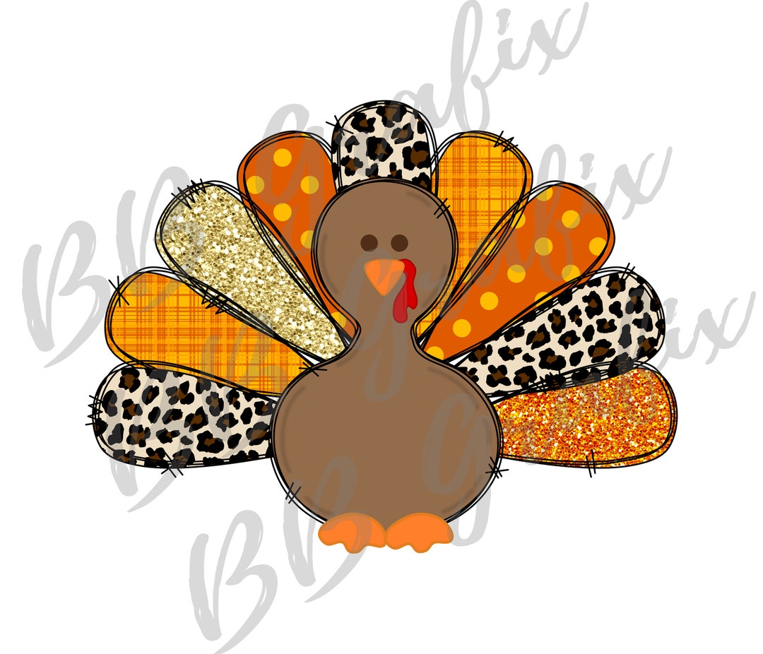 Digital Png File Turkey Cheetah Leopard Thanksgiving Plaid Fall ...