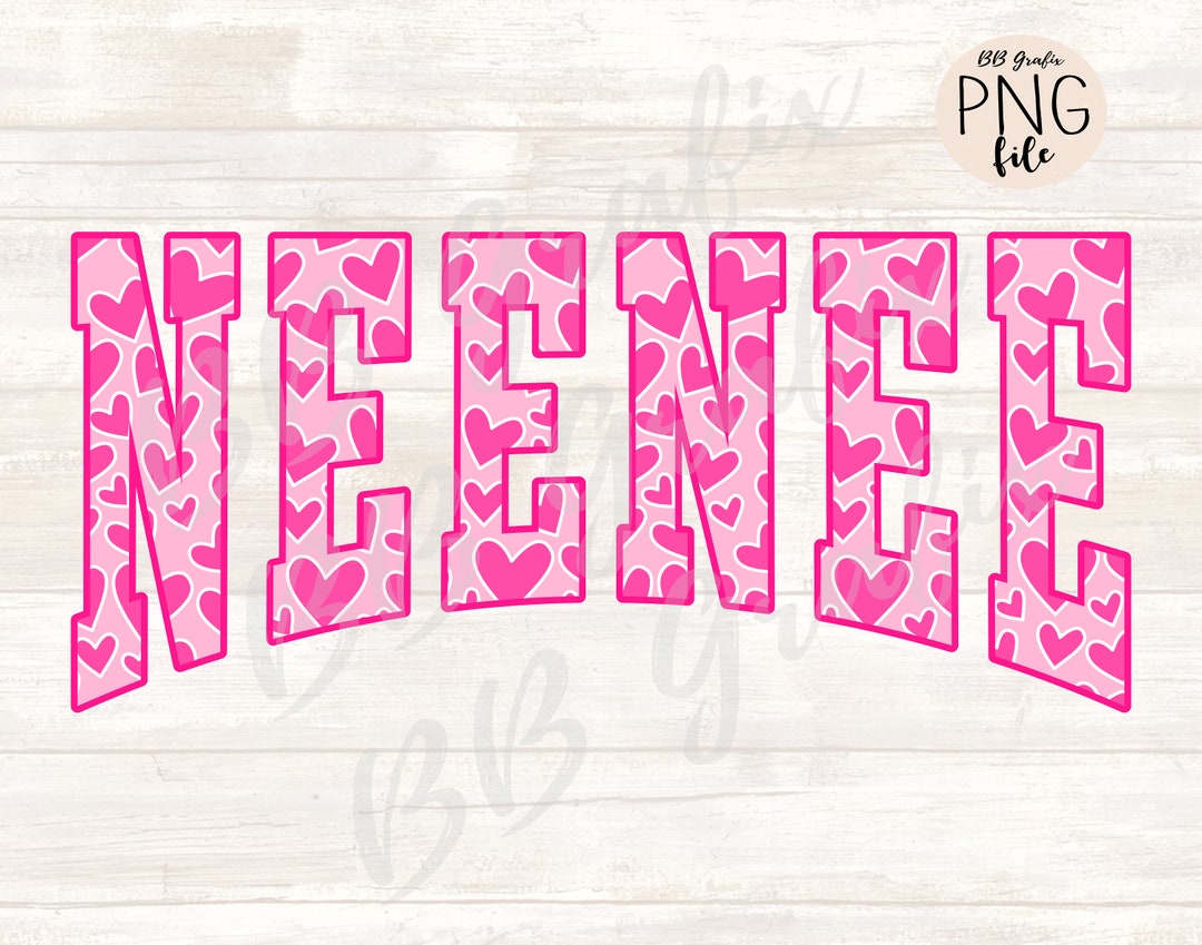 Digital Png File Neenee Hearts Valentine's Day Printable Sublimation ...