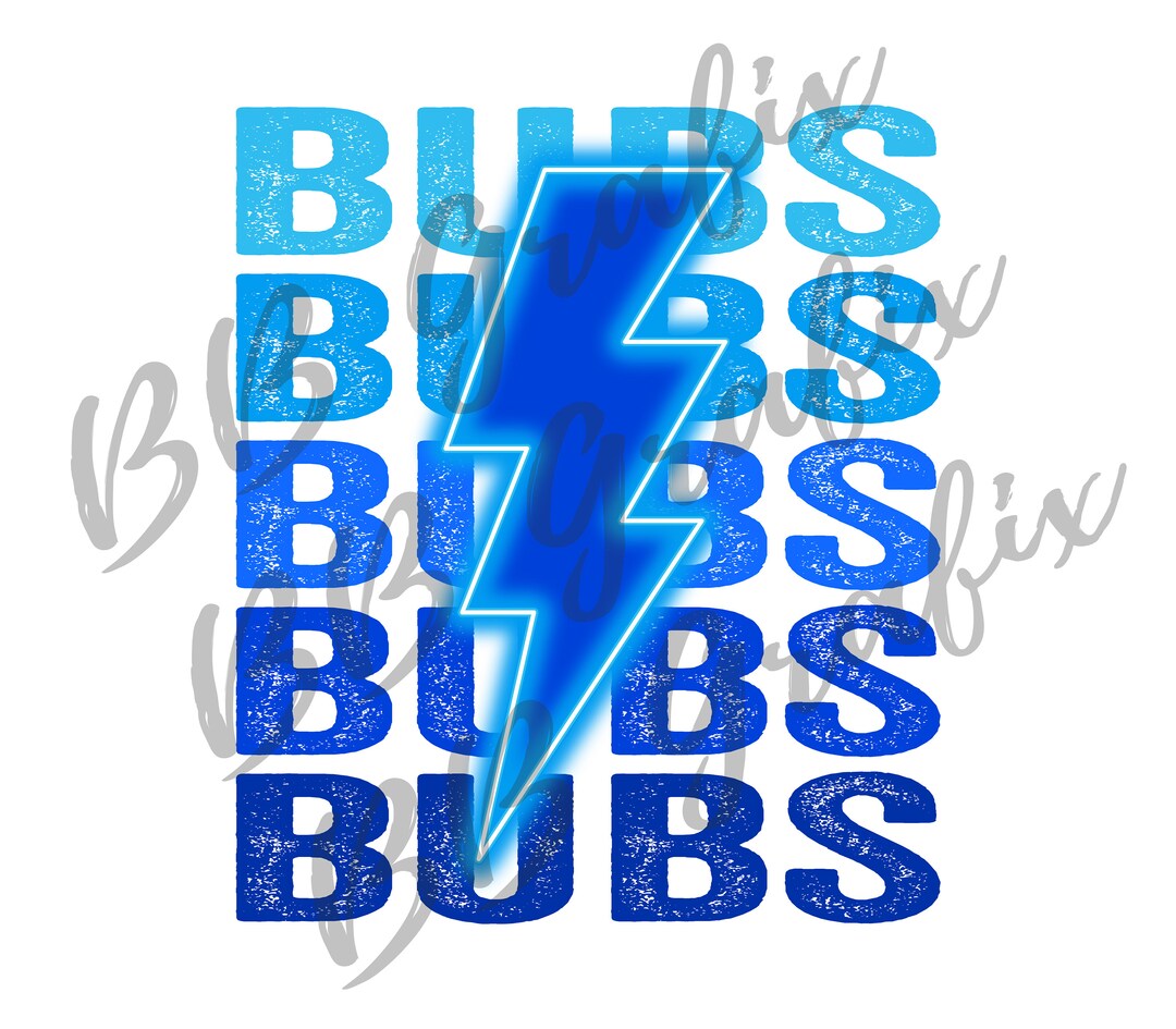 Digital Png File Bubs Ombre Stacked Neon Lightning Bolt Bubba Kids ...