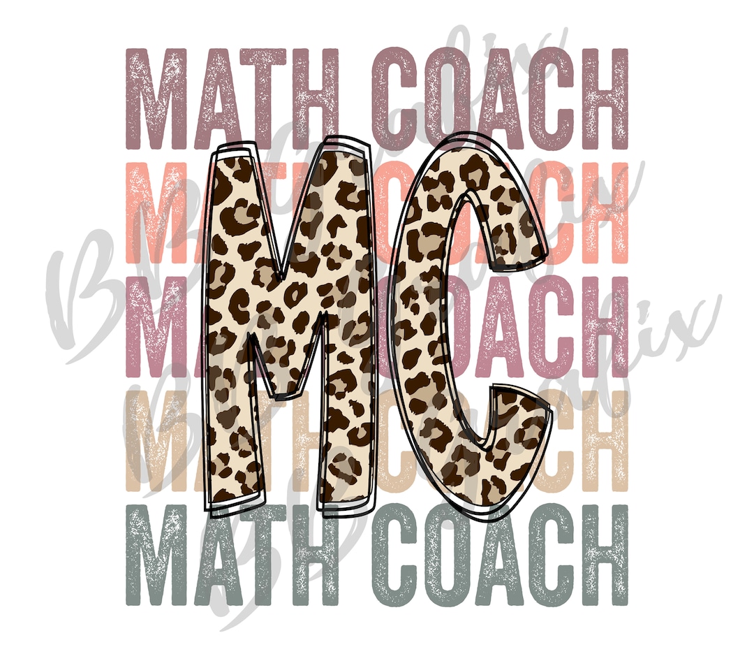 Digital Png File Math Coach Stacked Cheetah Leopard Clip Art Printable ...