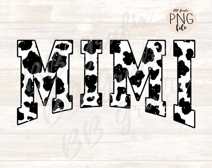 Cow Print Mimi PNG Digital Download - Etsy