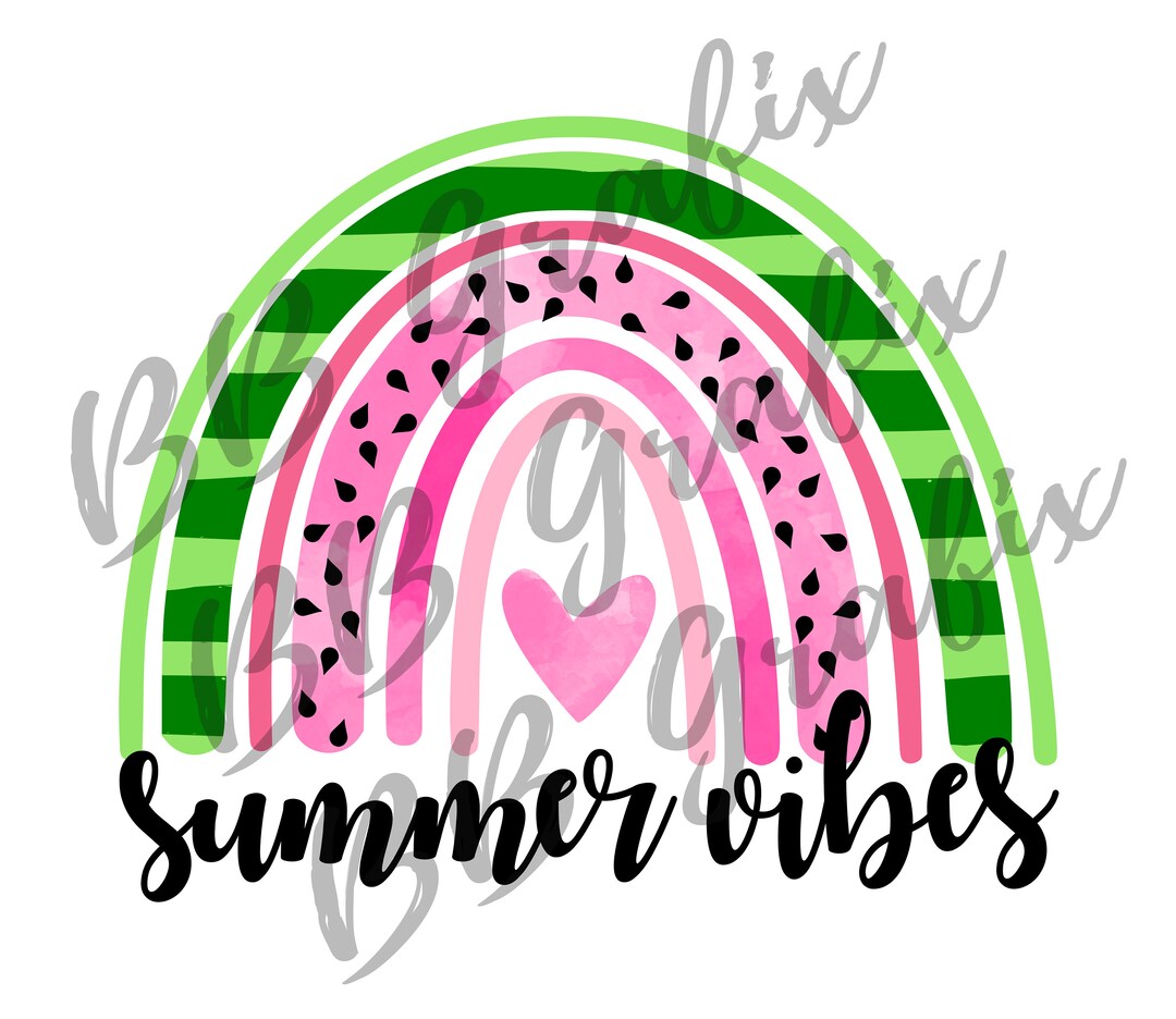 Digital Png File - Summer Vibes Watermelon Rainbow Kids Girl Children's ...