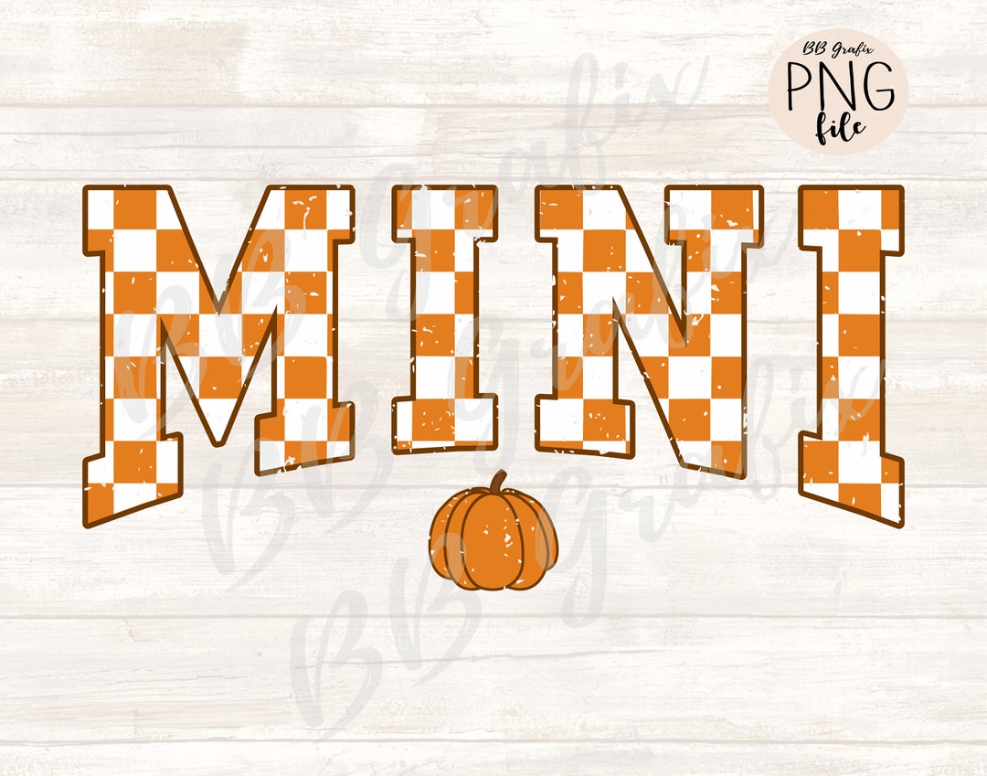 Digital Png File Mini Distressed Checker Retro Pumpkin Fall ...