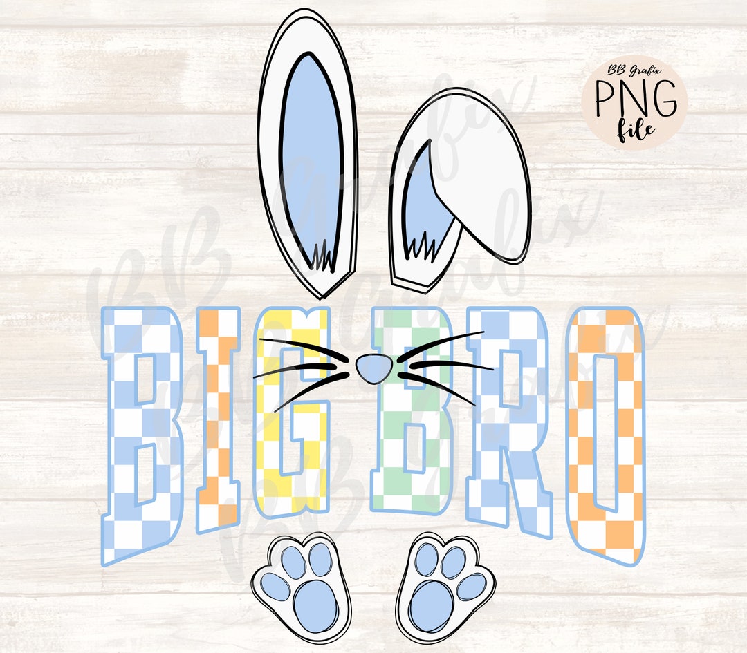 Archivo Png digital Big Bro Easter Checker Boy Bunny Rabbit Imprimible ...
