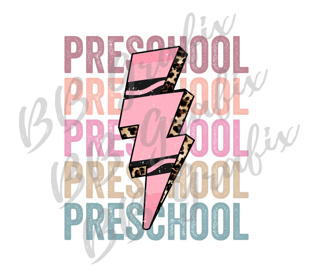 Digital Png File Preschool Crayon Lightning Bolt Distressed Leopard ...