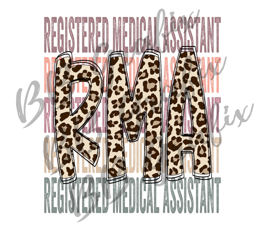 Digital Png File RMA Registered Medical Assistant Stacked Cheetah ...