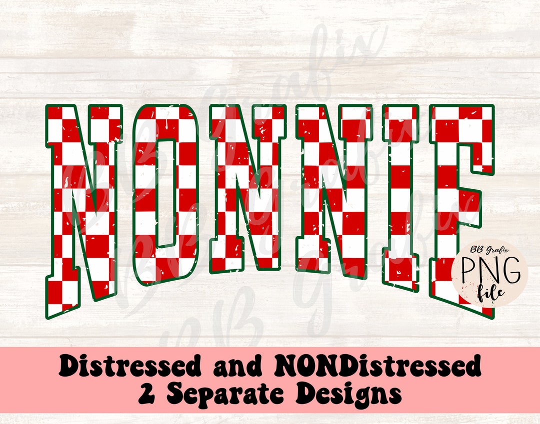 Digital Png File Nonnie Distressed Checker Retro Christmas Printable ...