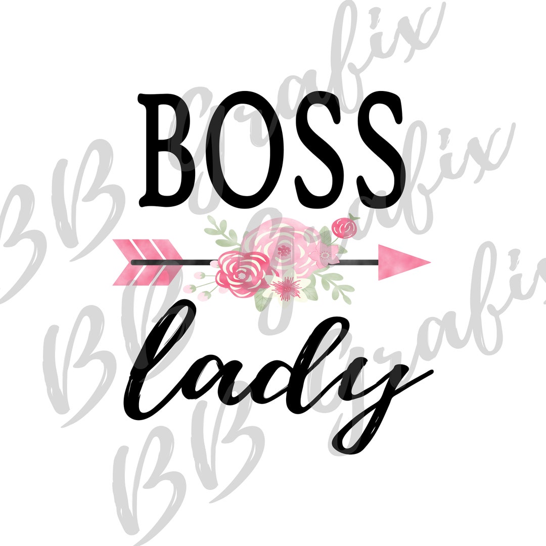 Digital Png File - Boss Lady - Floral Arrow - Pink & Black ...