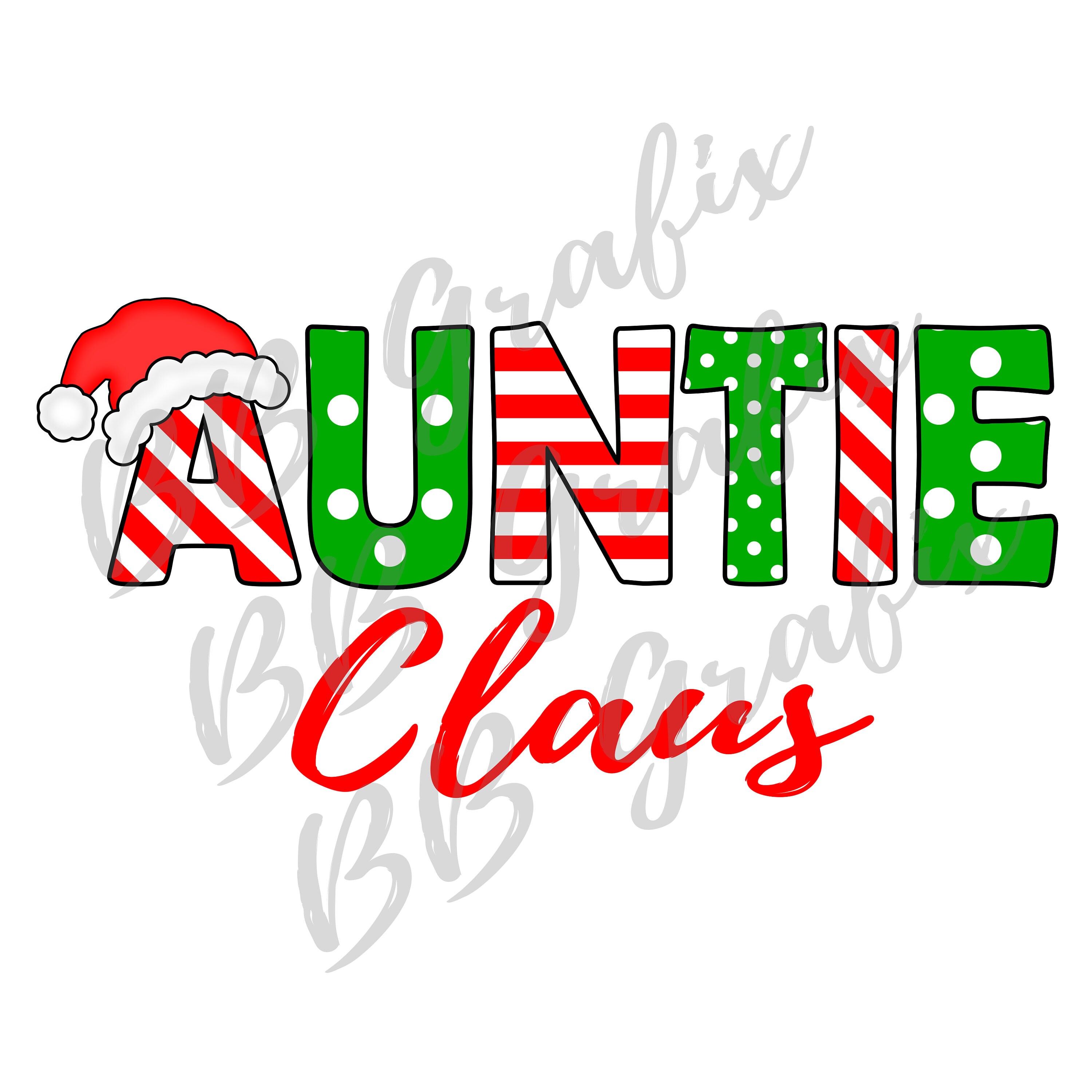Digital Png File Auntie Claus Red & Green Christmas | Etsy