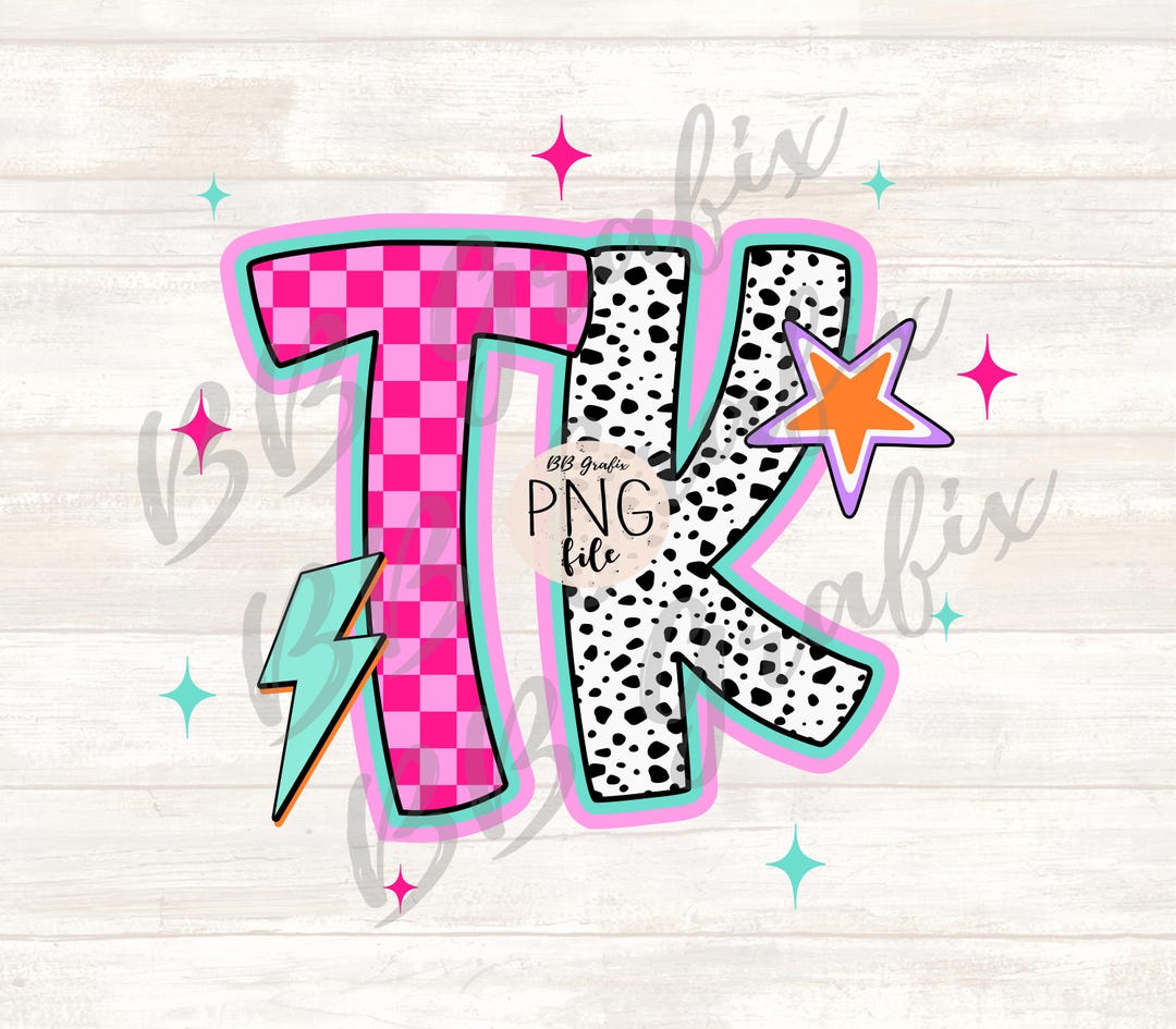 Digital Png File TK Star Lightning Bolt Checker Dalmatian Doodle Clip ...