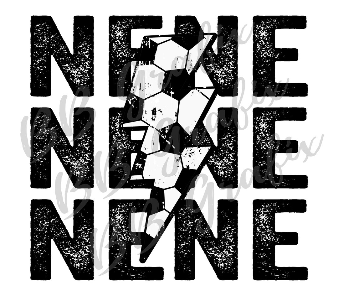 Digital Png File Nene Soccer Stacked Distressed Lightning Bolt ...