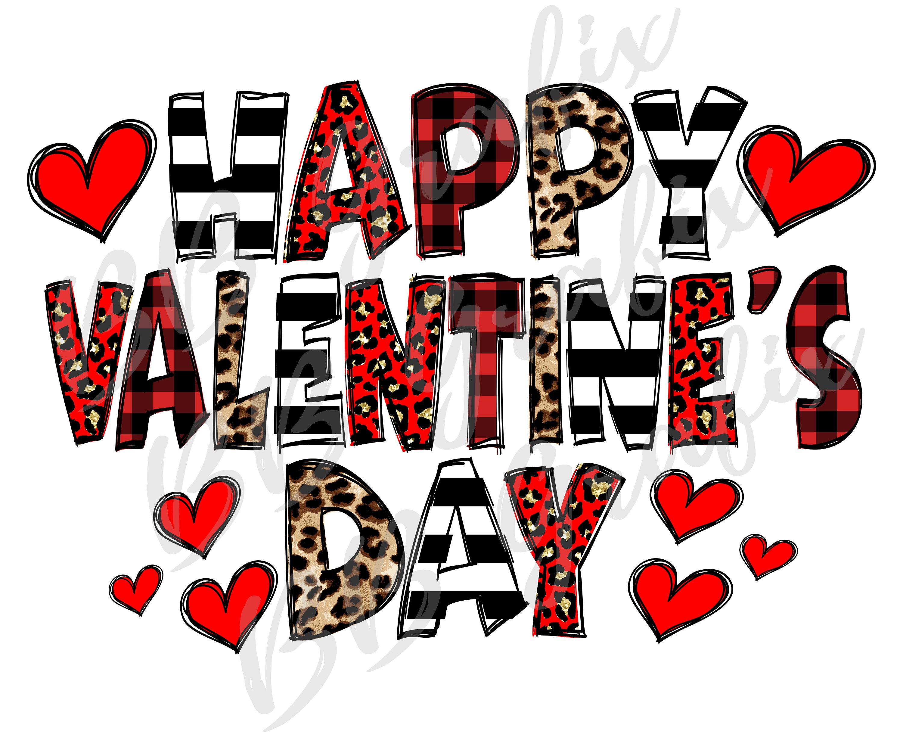 Digital Png File Happy Valentine's Day Leopard Cheetah - Etsy