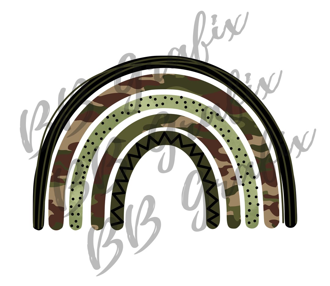 Digital Png File Camo Rainbow Watercolor Army Camouflage Printable Clip ...