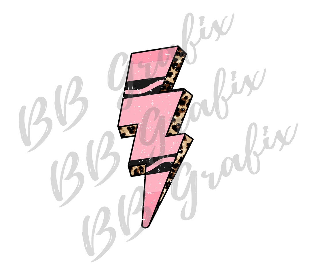 Digital Png File Crayon Lightning Bolt Distressed Cheetah Leopard Back ...