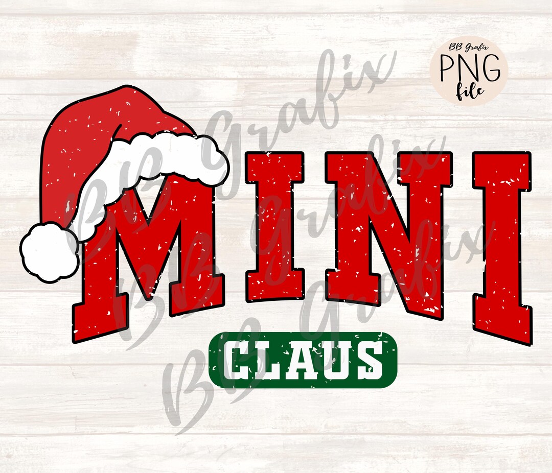 Digital Png File Mini Claus Distressed Santa Hat Printable Sublimation ...