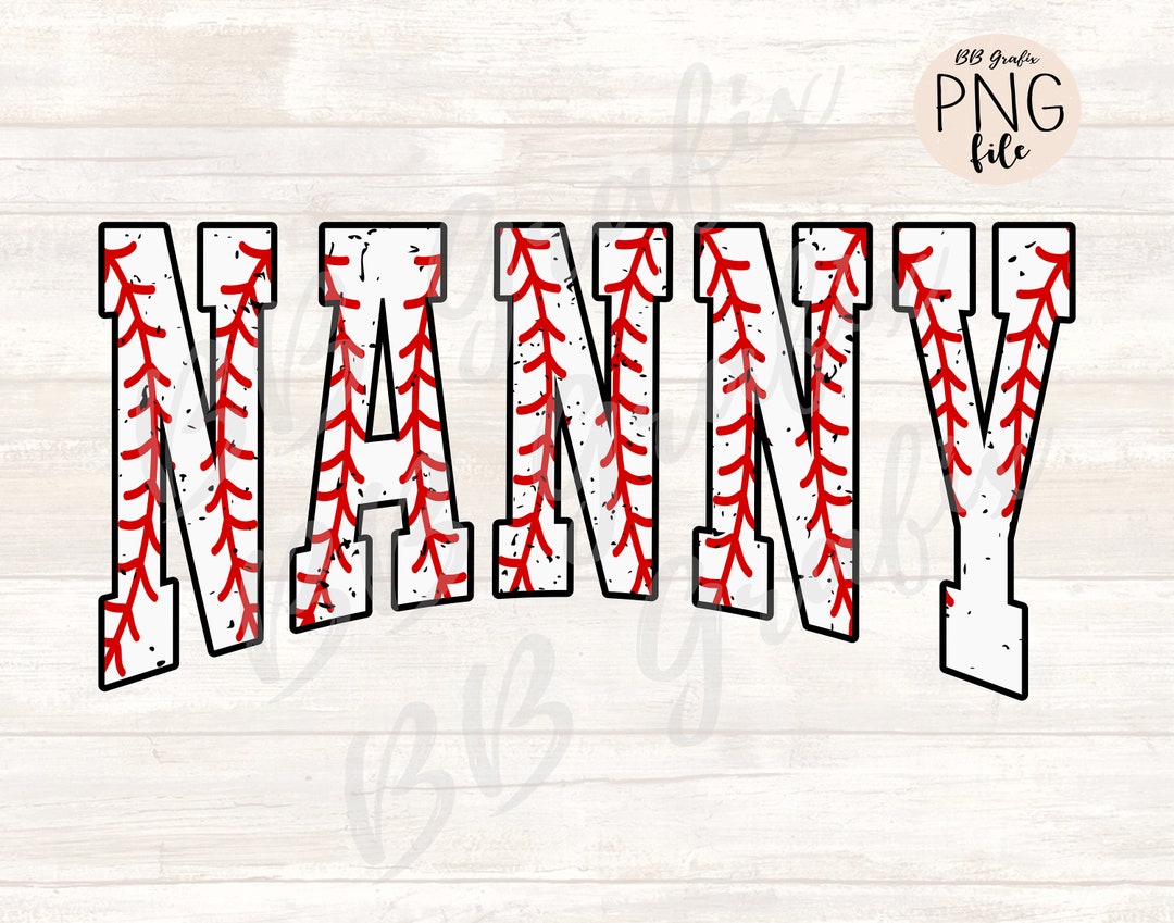 Digital Png File Nanny Baseball T-ball Distressed Printable Clip Art ...