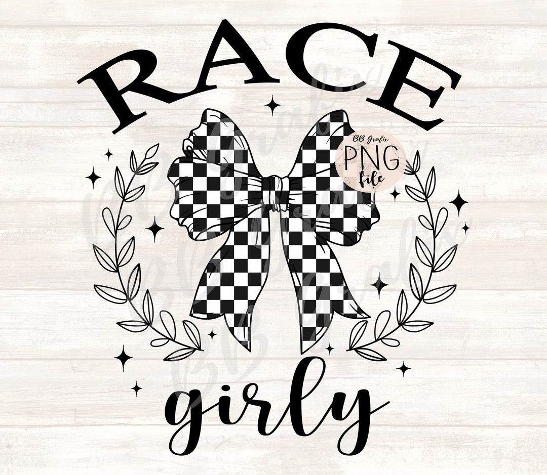 Digital Png File Race Girly Checker Coquette Bow Trendy Printable Clip ...