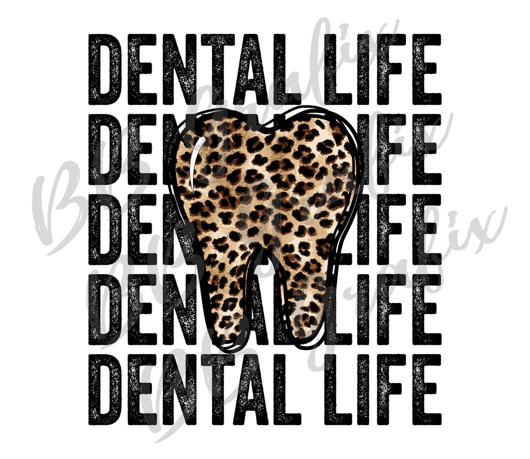 Digital Png File Dental Life Tooth Stacked Cheetah Leopard Girl Dentist ...