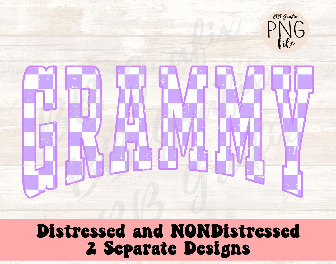 Digital Png File Grammy Distressed Checker Printable Sublimation Dtg ...