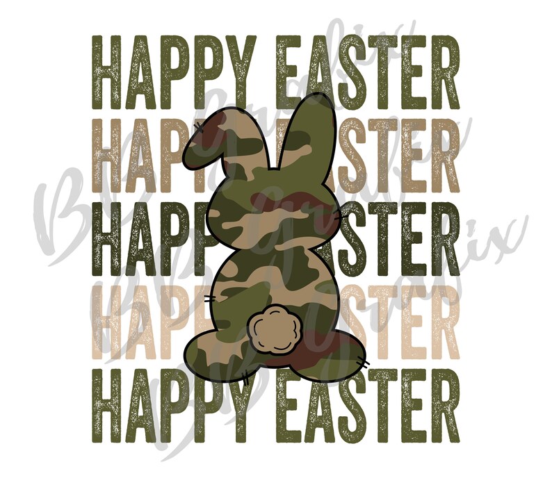 Digital Png File Happy Easter Bunny Rabbit Stacked Camo Boy | Etsy