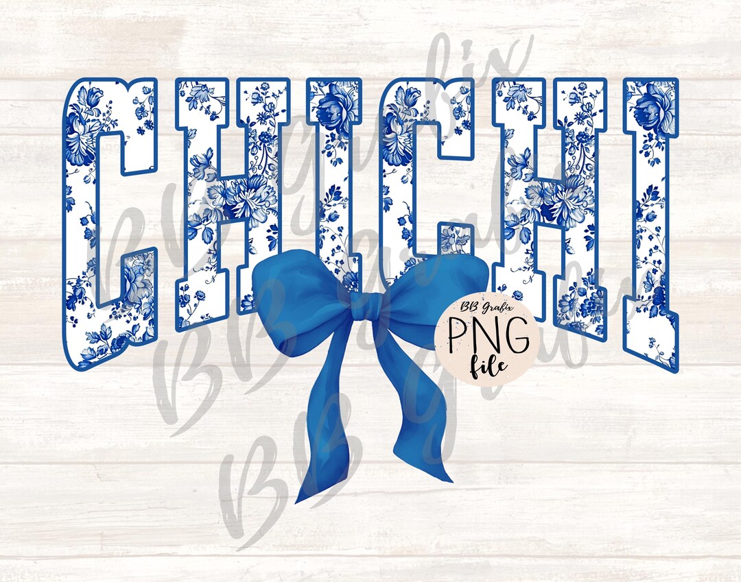 Digital Png File Chichi Floral Toile Blue Water Color Coquette Bow Clip ...