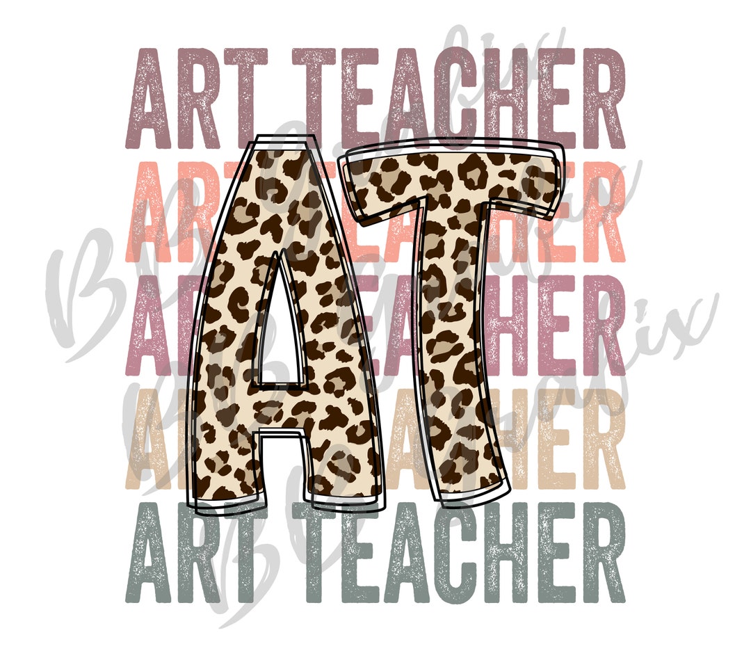 Digital Png File Art Teacher Stacked Cheetah Leopard Back to School ...
